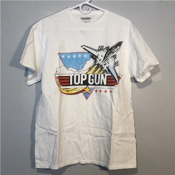 Top Gun | Shirts | 220 Official Top Gun Jet Plane Logo White Tshirt ...